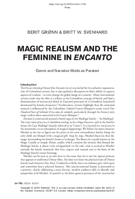 (PDF) Magic realism and the feminine in Encanto