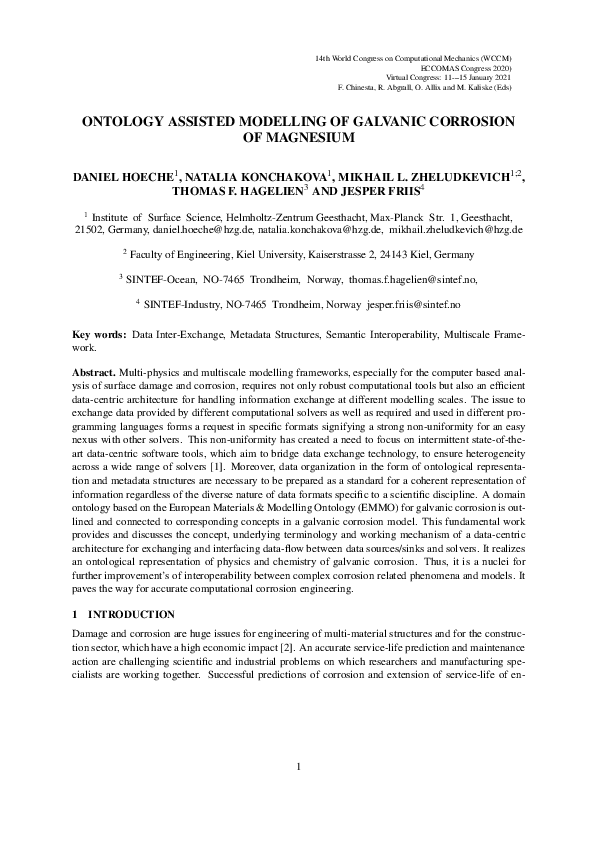 (PDF) Ontology Assisted Modelling of Galvanic Corrosion of Magnesium