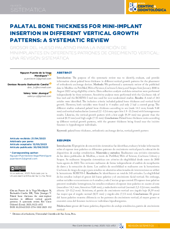 (PDF) Palatal bone thickness for mini-implant insertion in different ...
