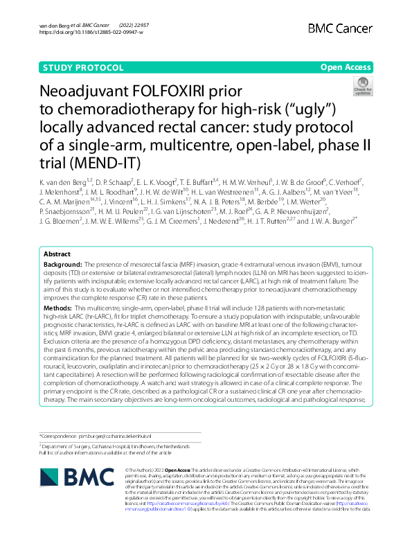 (PDF) Neoadjuvant FOLFOXIRI prior to chemoradiotherapy for high-risk ...