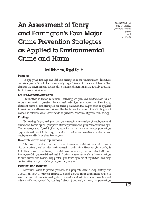 (PDF) An Assessment of Tonry and Farrington’s Four Major Crime ...