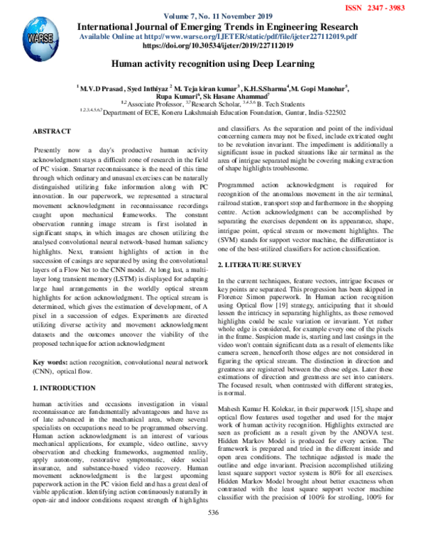 (PDF) Human activity recognition using Deep Learning (PDF) Human activity recognition using Deep Learning