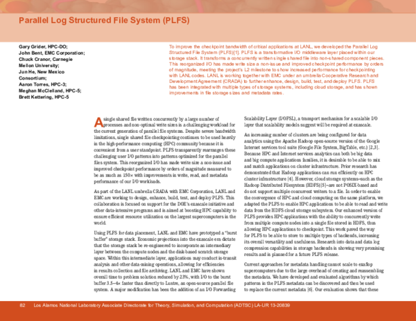 (PDF) Parallel log structured file system (PLFS)