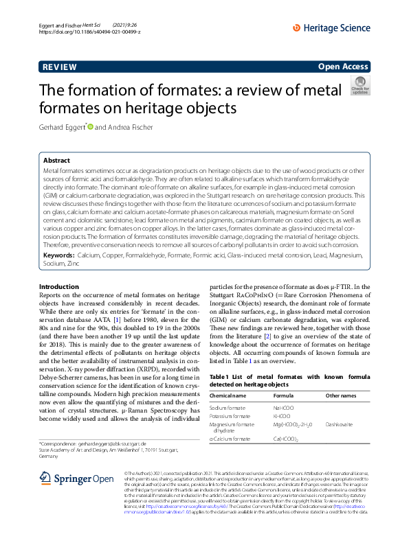 (PDF) The formation of formates: 3a review of metal formates on ...