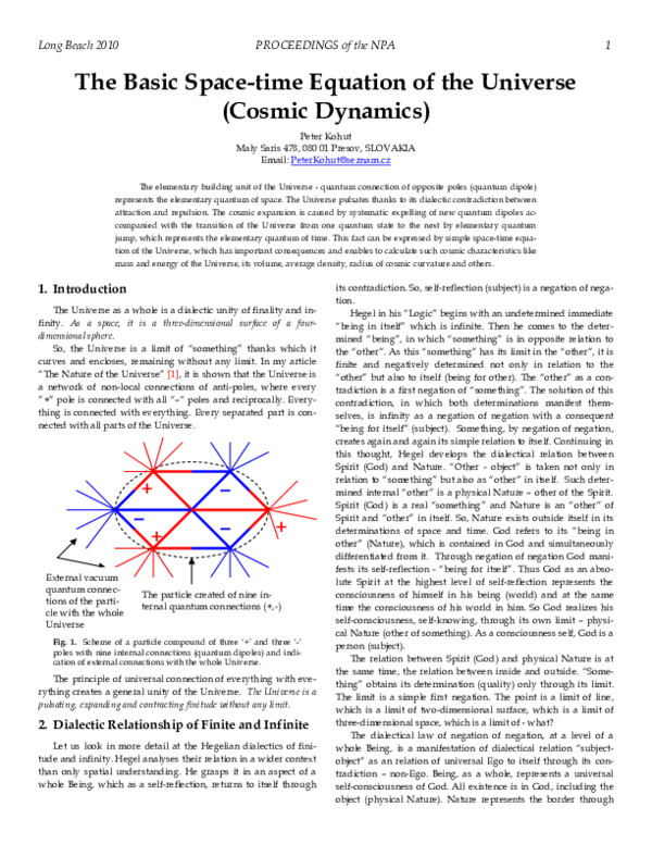 (PDF) The Basic Space-time Equation of the Universe (Cosmic Dynamics)