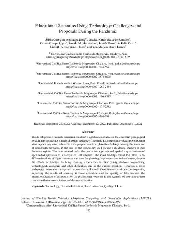 (PDF) Educational Scenarios Using Technology: Challenges and Proposals ...