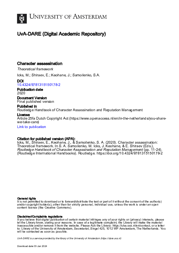 (PDF) Character Assassination