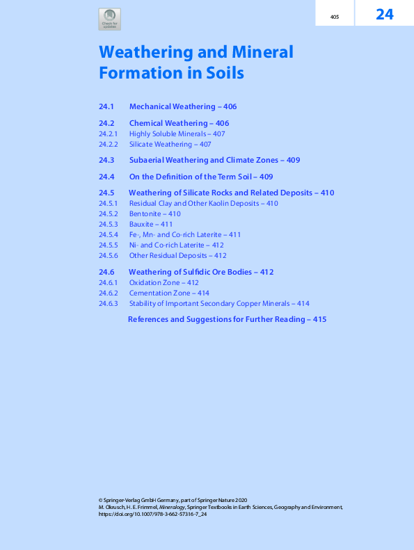 (PDF) Weathering and Mineral Formation in Soils