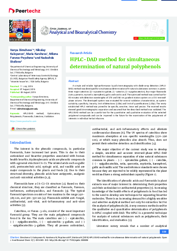 (PDF) HPLC-DAD method for simultaneous determination of natural polyphenols
