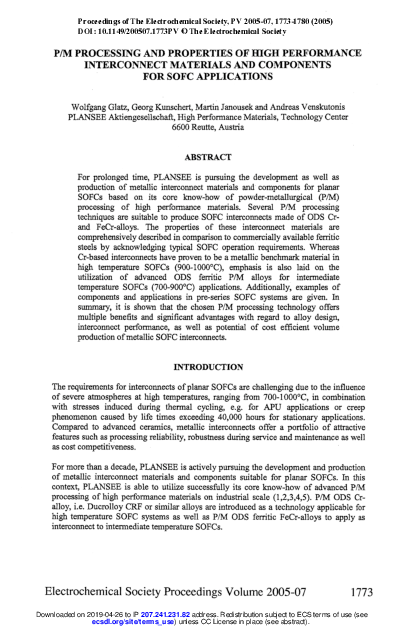 (PDF) P/M Processing and Properties of High Performance Interconnect Materials and Components ...