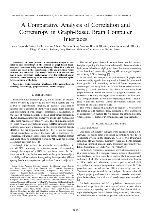 (PDF) A Comparative Analysis of Correlation and Correntropy in Graph ...