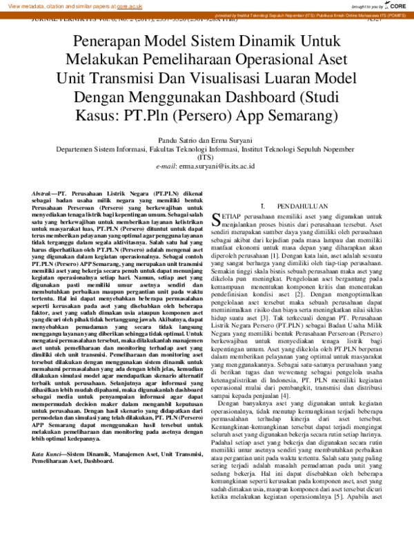 (PDF) Penerapan Model Sistem Dinamik Untuk Melakukan Pemeliharaan ...