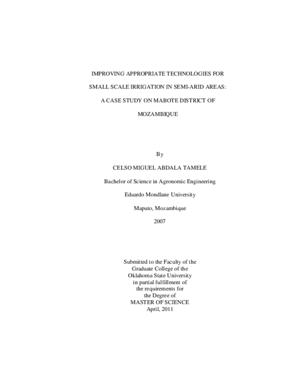 (PDF) Improving appropriate technologies for small scale irrigation in ...