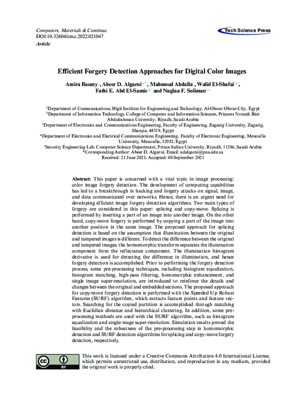 (PDF) Efficient Forgery Detection Approaches for Digital Color Images