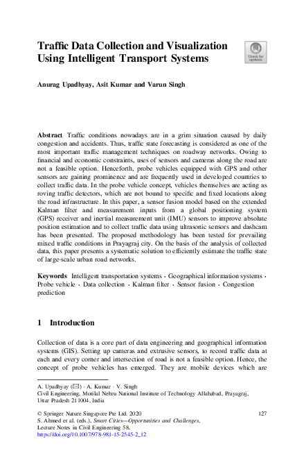 (PDF) Traffic Data Collection and Visualization Using Intelligent ...