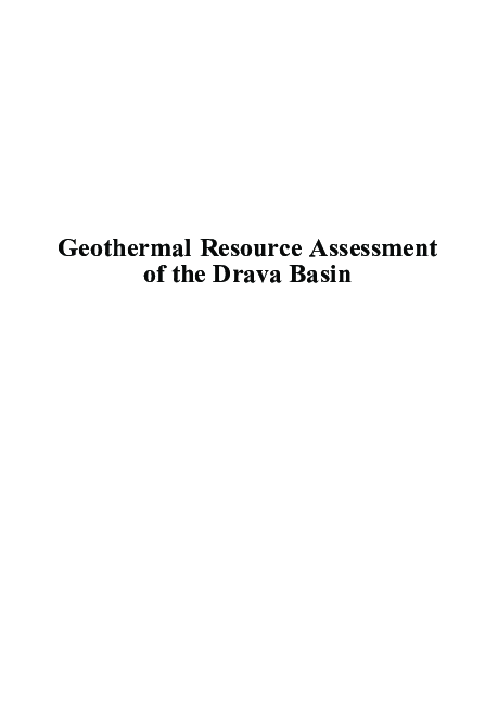 (PDF) Geothermal Resource Assessment of the Drava Basin