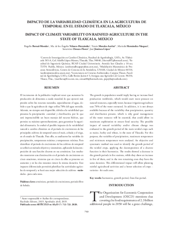 (PDF) Impacto de la variabilidad climática en la agricultura de ...
