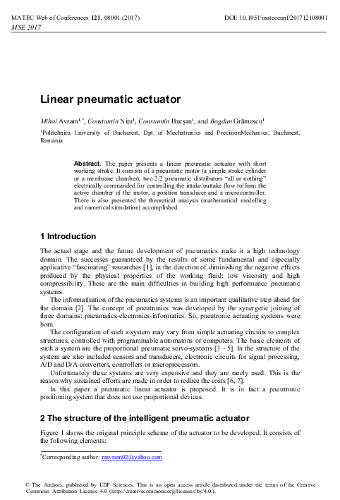 (PDF) Linear pneumatic actuator