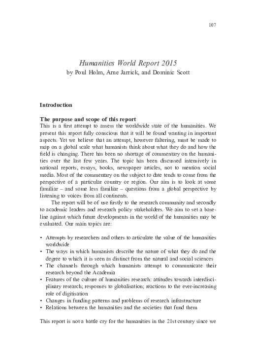 (PDF) Humanities World Report 2015 | Arne Jarrick - Academia.edu