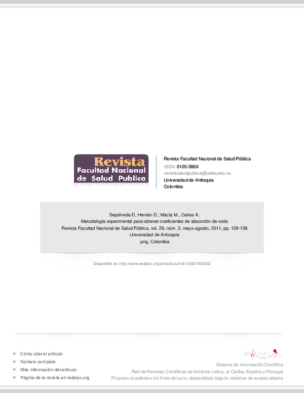 (PDF) Metodología experimental para obtener coeficientes de absorción ...