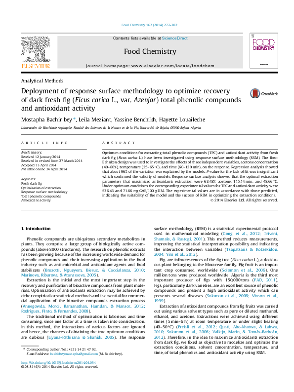 (PDF) Deployment of response surface methodology to optimize microencapsulation of peroxidases ...