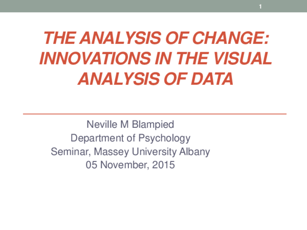(PDF) The analysis of change: Innovations in the visual analysis of data