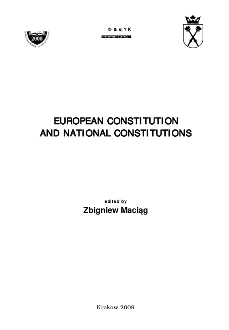 (PDF) European Constitution and National Constitution | Tadeusz Biernat ...