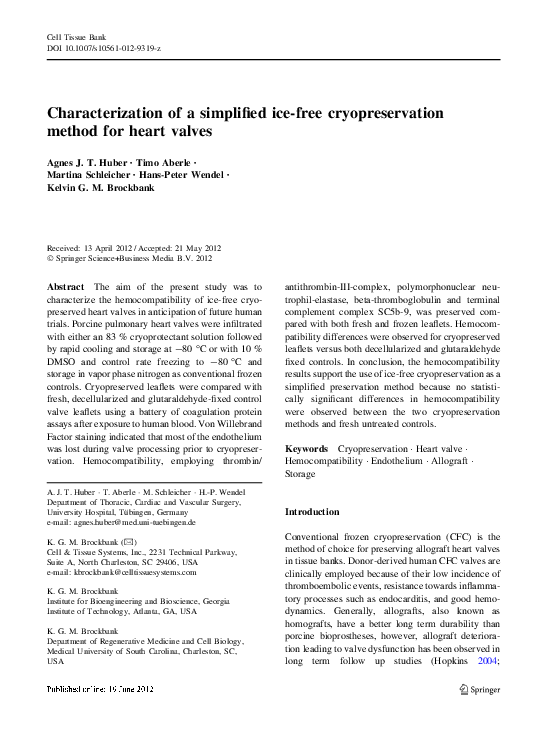 (PDF) Characterization of a simplified ice-free cryopreservation method ...