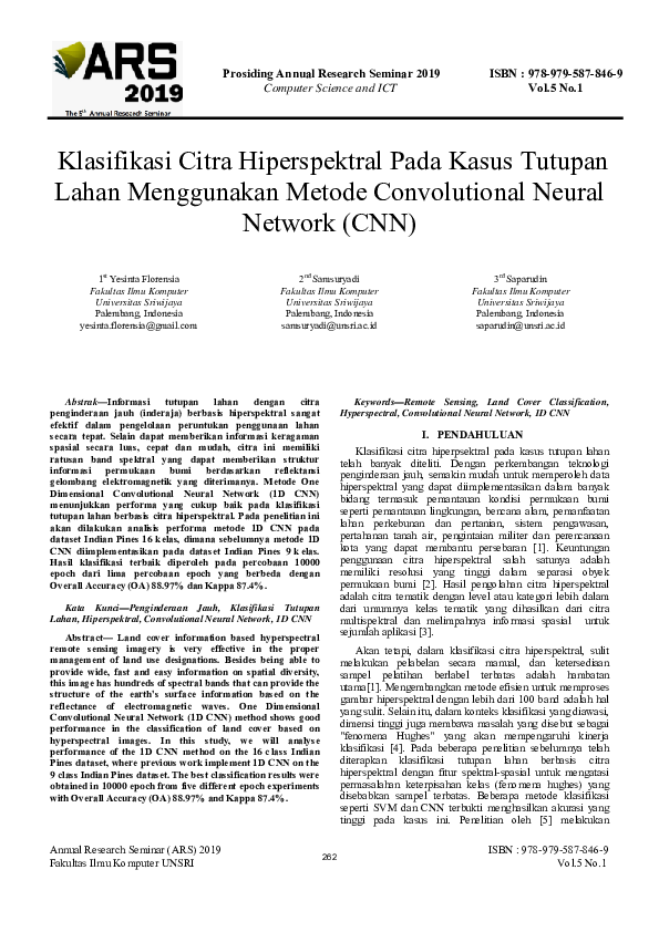 (PDF) Klasifikasi Citra Hiperspektral Pada Kasus Tutupan Lahan ...