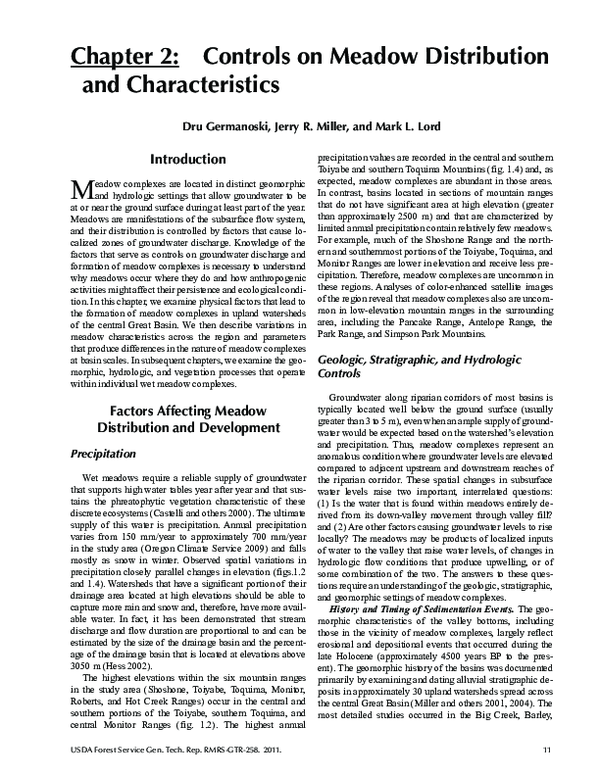 (PDF) Controls on meadow distribution and characteristics [chapter 2]