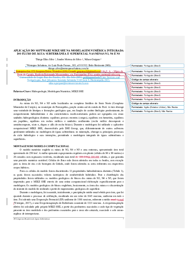 (PDF) Aplicação Do Software Mike She Na Modelagem Numérica Integrada Do ...