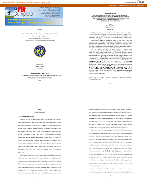 (PDF) Pengembangan Media Pembelajaran Matematika Interaktif Berbantuan ...
