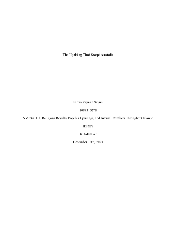 (PDF) Celalî Rebellions