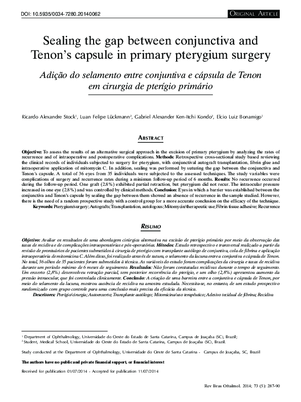 (PDF) Sealing the gap between conjunctiva and Tenon’s capsule in ...