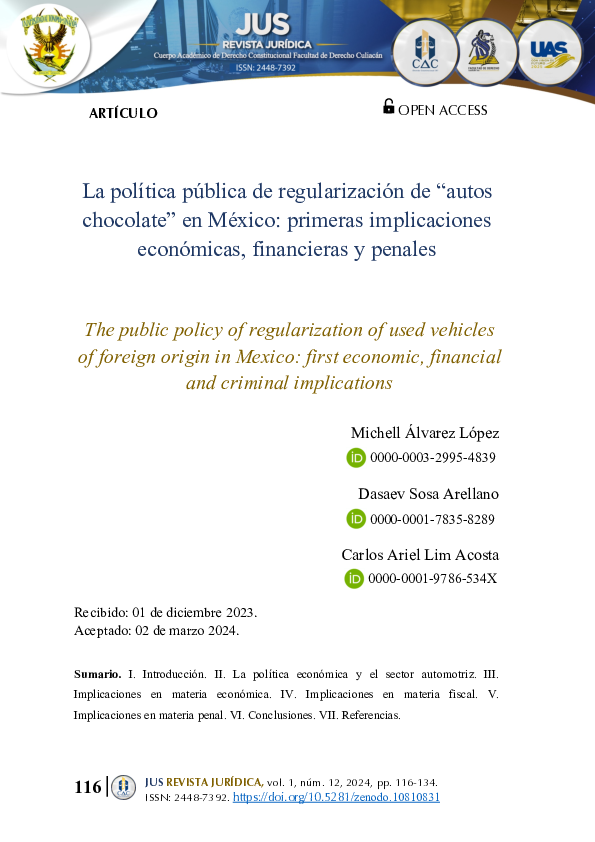 (PDF) La política pública de regularización de "autos chocolate" en México: primeras ...
