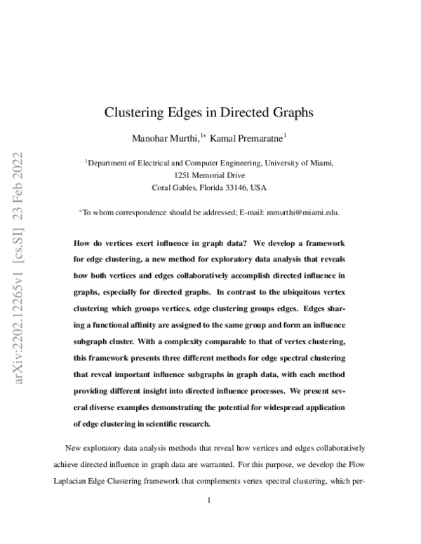 (PDF) Clustering Edges in Directed Graphs