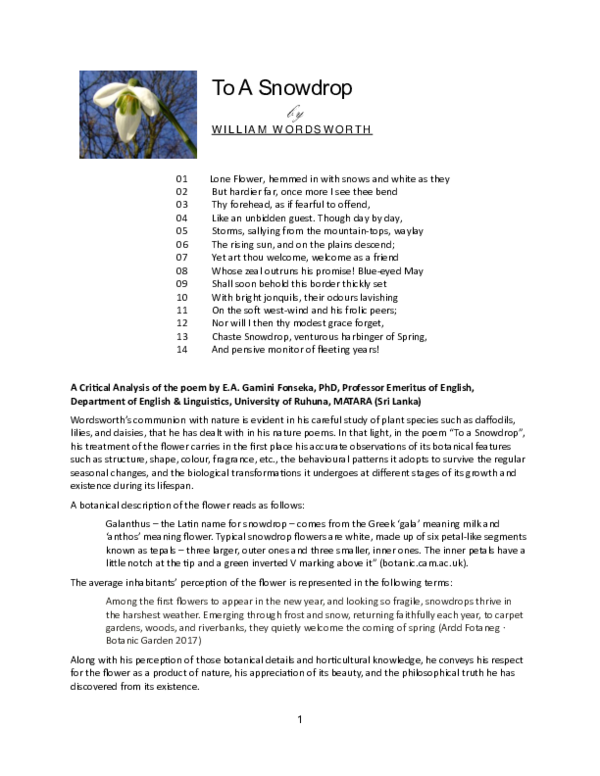(PDF) To a Snowdrop
