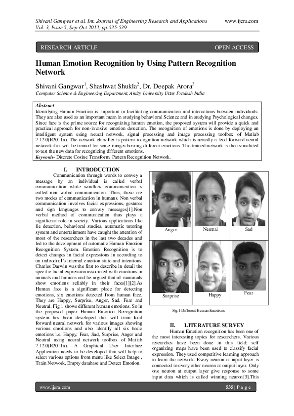 (PDF) Human Emotion Recognition by Using Pattern Recognition Network