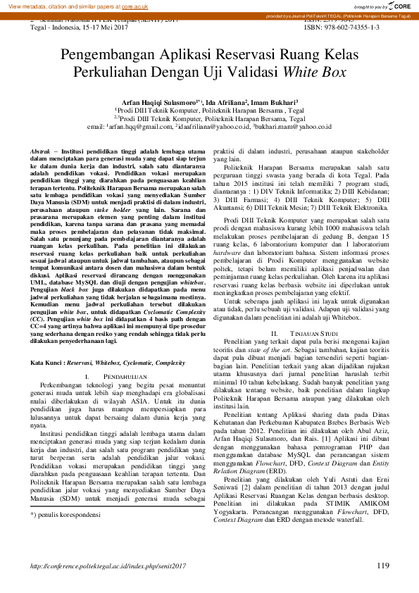 (PDF) Pengembangan Aplikasi Reservasi Ruang Kelas Perkuliahan Dengan ...