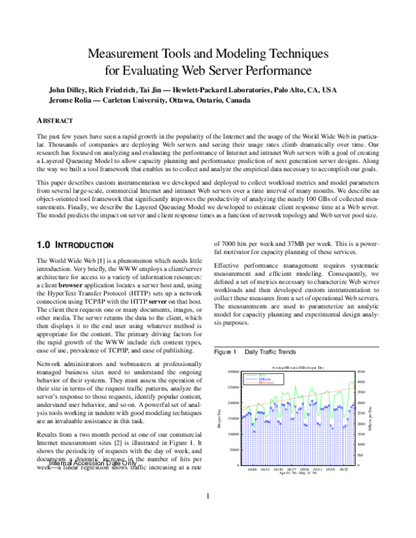 (PDF) Measurement tools and modeling techniques for evaluating web server performance