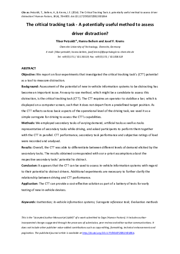 (PDF) The Critical Tracking Task