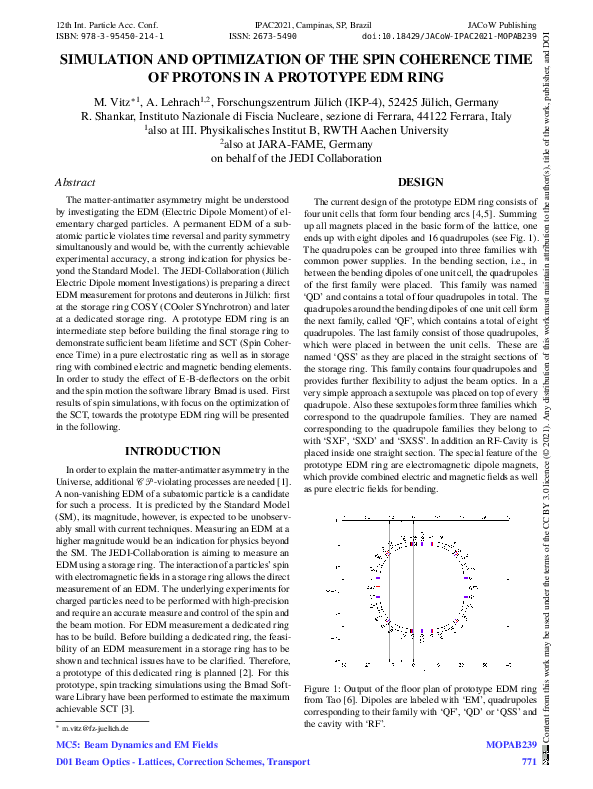 (PDF) Simulation and Optimization of the Spin Coherence Time of Protons in a Prototype EDM Ring ...