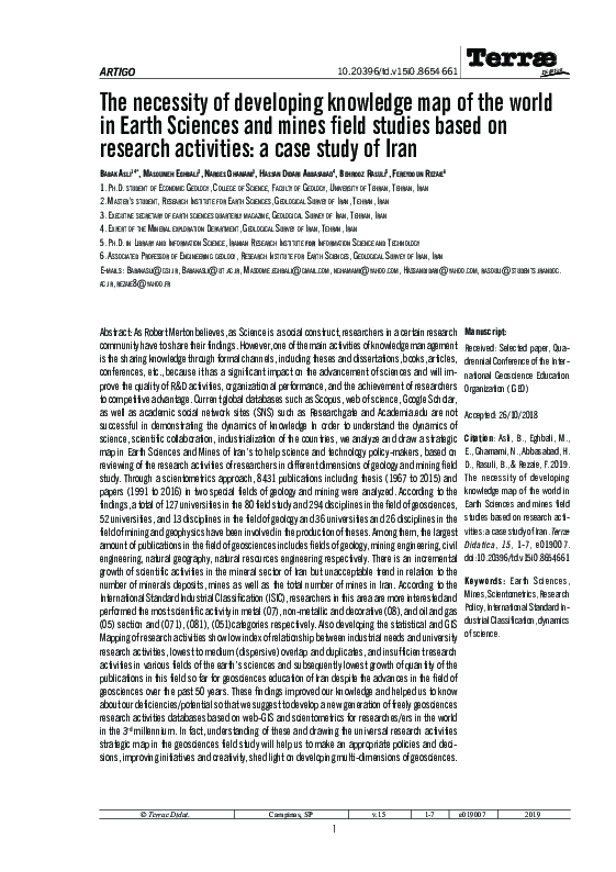 (PDF) The necessity of developing knowledge map of the world in Earth ...
