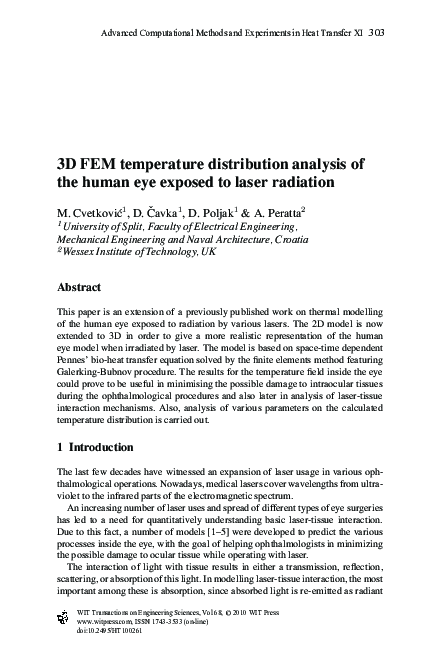 (PDF) 3D FEM temperature distribution analysis of the human eye exposed ...