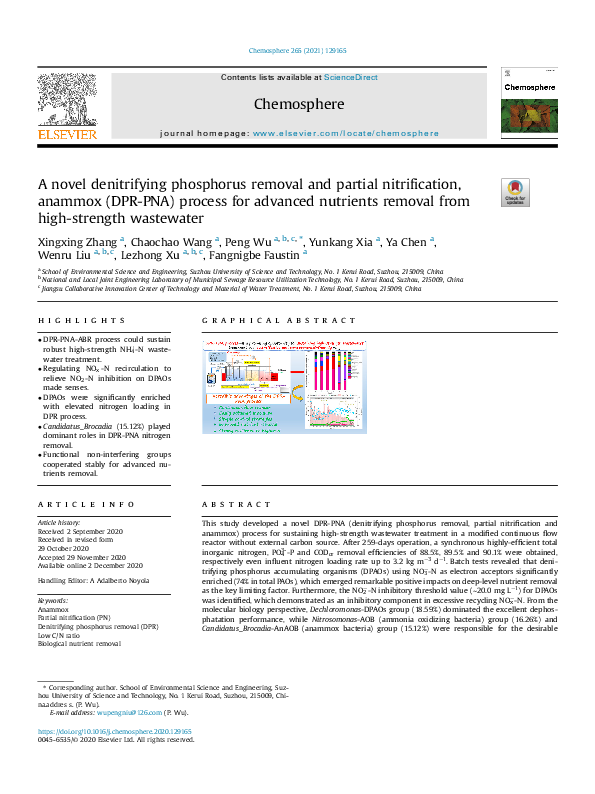 (PDF) A novel denitrifying phosphorus removal and partial nitriﬁcation ...