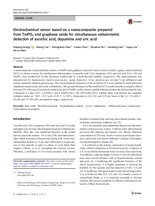 (PDF) Electrochemical Sensor Based on Nanocomposite of Multi-Walled Carbon Nano-Tubes (MWCNTs ...