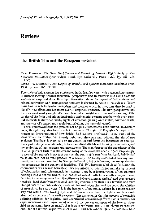 (PDF) The orgins of British field systems