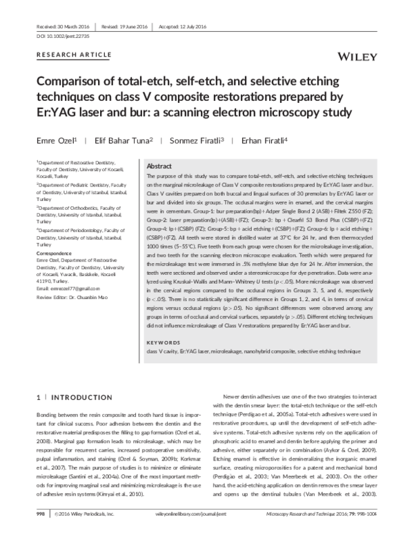 (PDF) Comparison of total-etch, self-etch, and selective etching ...