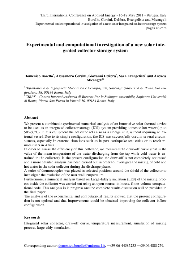 (PDF) Experimental and computational investigation of a new solar ...