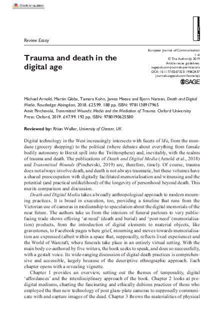 (PDF) Trauma and death in the digital age